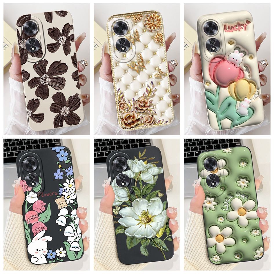 สําหรับ OPPO A60 CPH2631 ปลอกใหม่สไตล์ Daisy ดอกไม้ Soft Matte ซิลิโคน ...