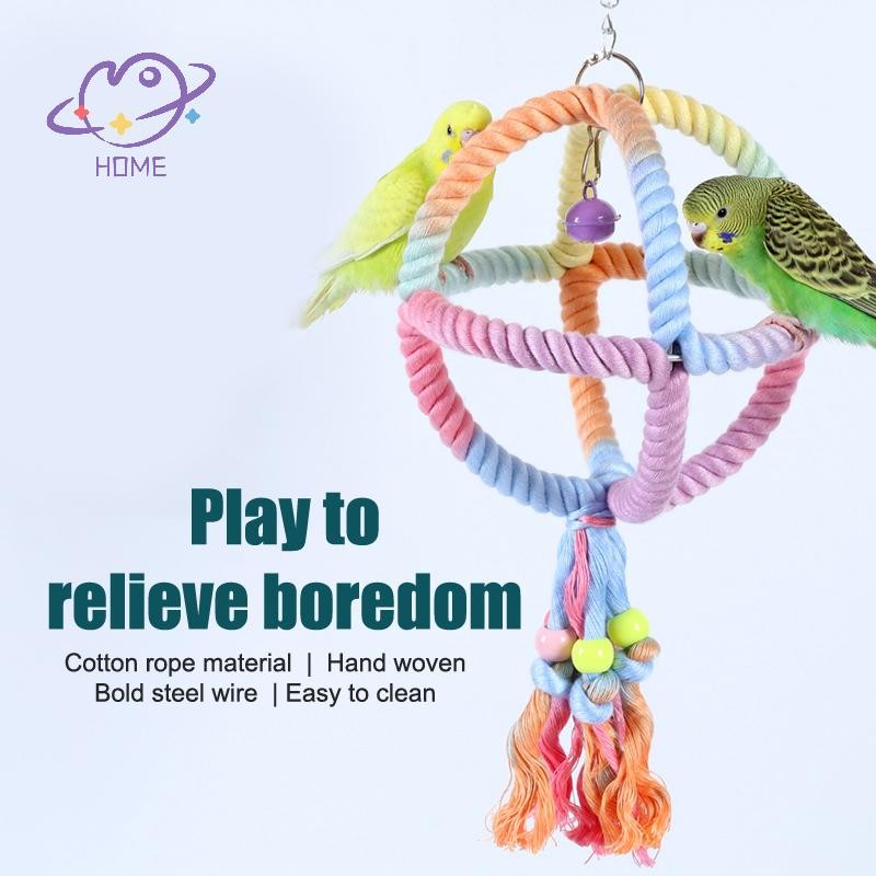 [mayhome] Bird Parrot Swingของเล่นClaw CAGEของเล่นParrot Clawเชือกฝ้าย ...