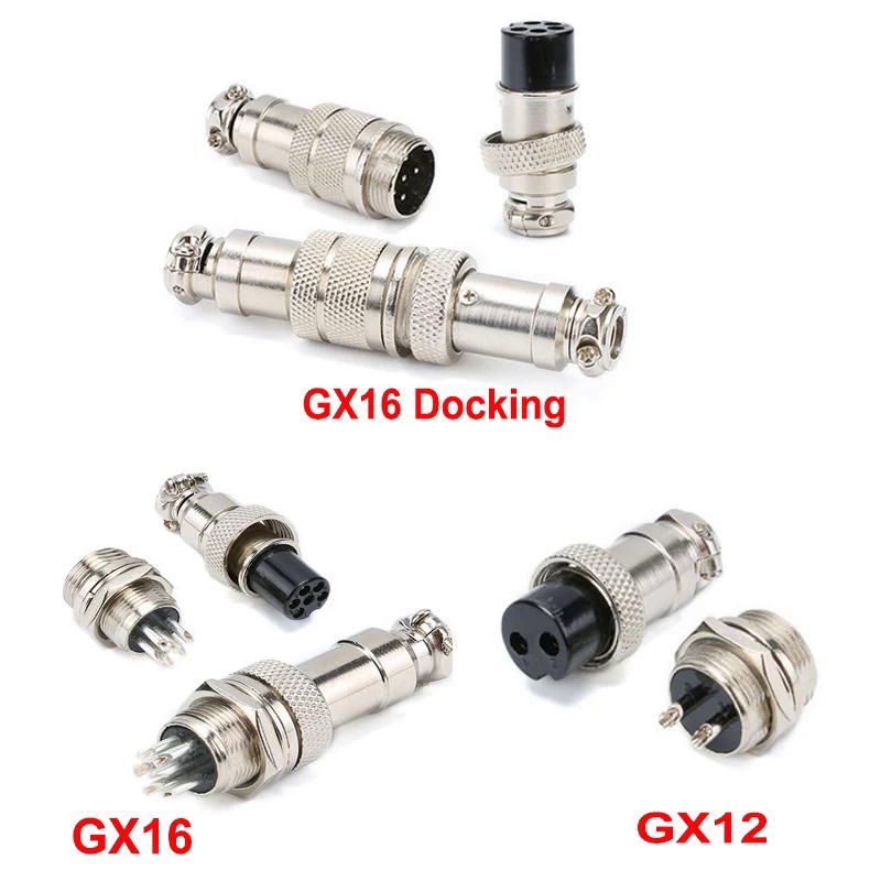 ชุดปลั๊กซ็อกเก็ตเชื่อมต่อ GX12 GX16 2 3 4 5 6 7 8 Pin GX16 GX12 ตัวผู้ ...