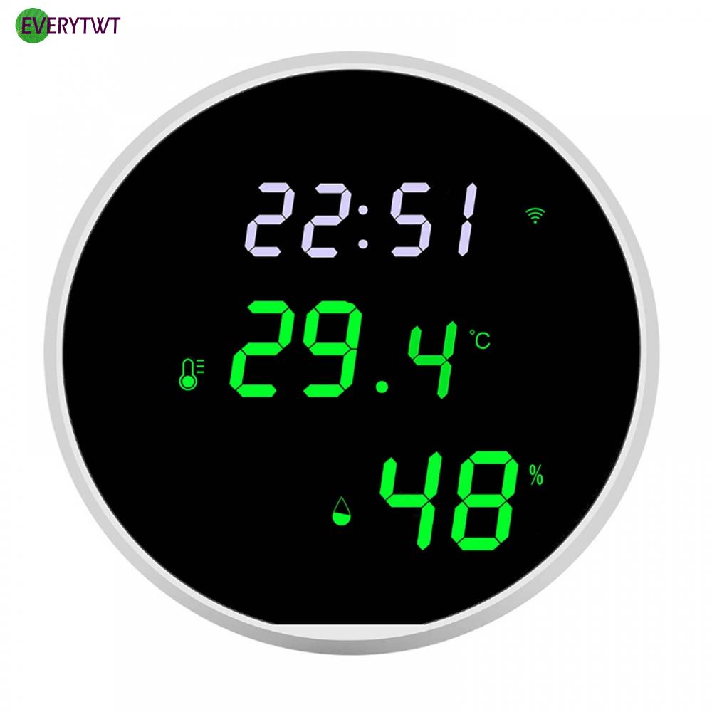 ⭐NEW ⭐Smart home WiFi temperature and humidity sensor LED mirror screen ...