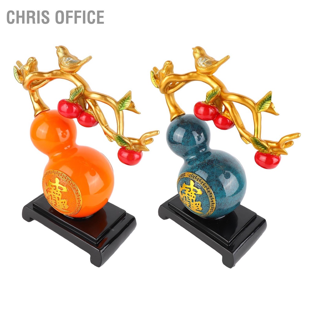 Chris office เรซิ่นมะระรูปปั้นโชคดีมือทาสีด้านล่างแบนจีนฮวงจุ้ยมะระ ...