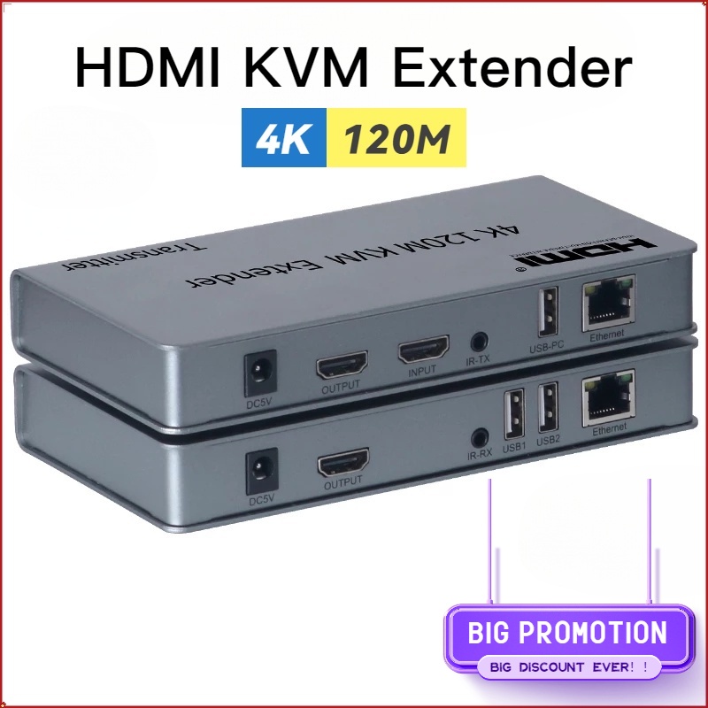 Hdmi KVM Extender 4K 120M over Cat6 Extender HDMI RJ45 4K KVM HDMI USB ...