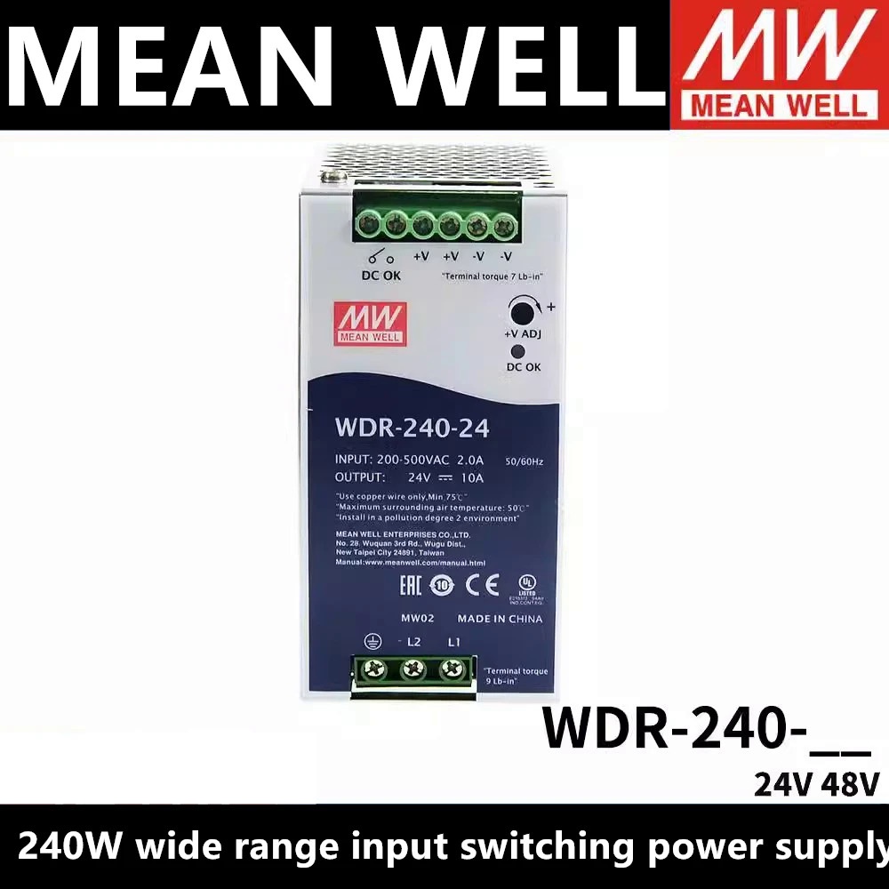 Mean WELL WDR-240 Series รางเพาเวอร์ซัพพลาย 240W WDR-240-24 WDR-240-48 ...