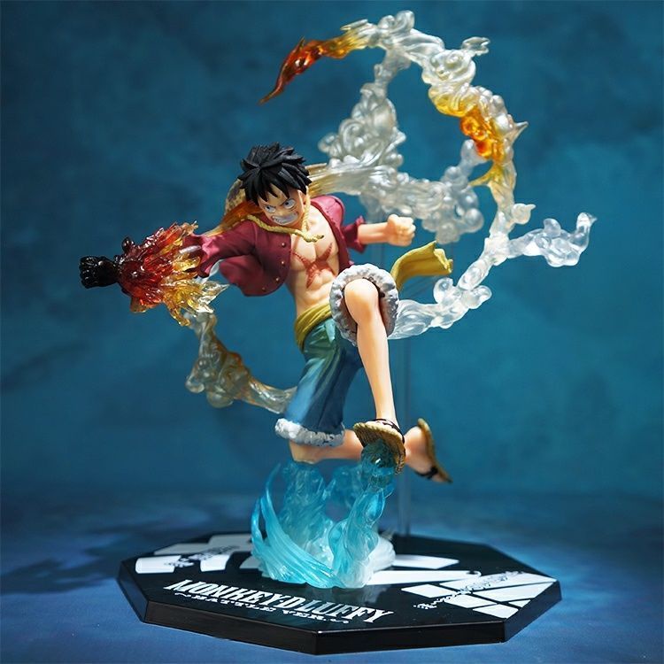 One Piece Super Fierce Battle Fire Fist Luffy Ace รูปตุ๊กตาเดสก์ท็อปตก ...