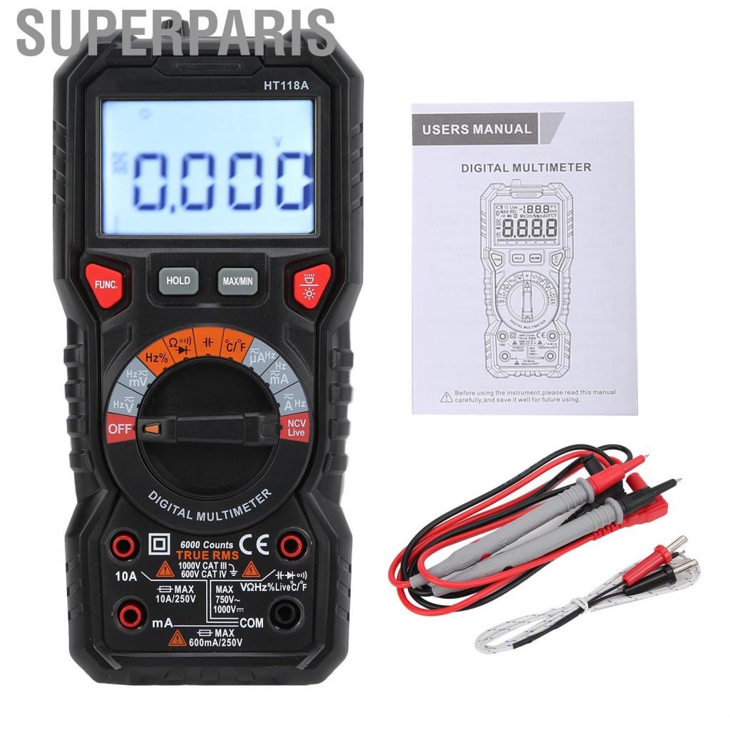 Superparis Automatic Range Multimeter Model HT118A Current Meter for ...