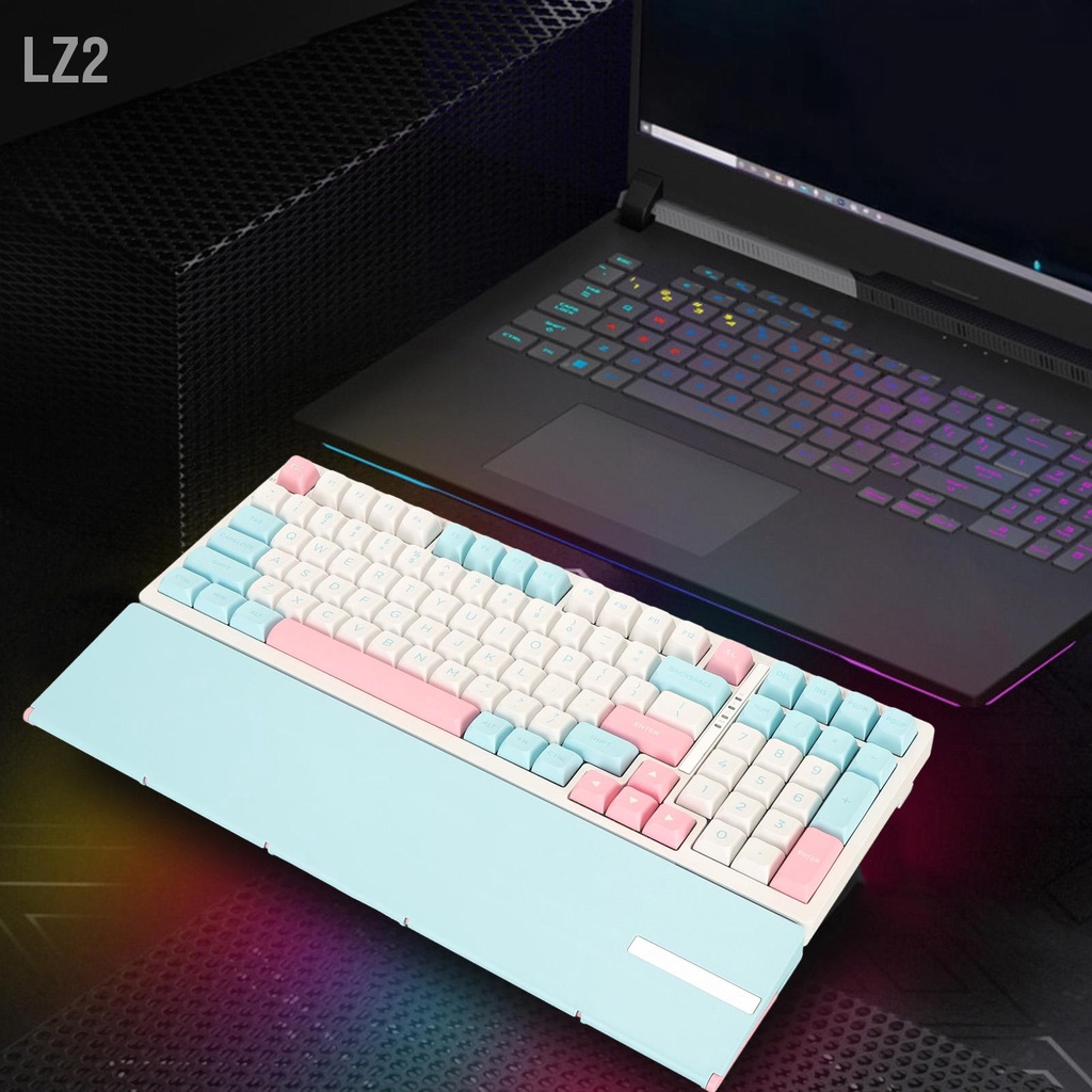 LZ2 BT5.0 2.4G USB C Hot Swappableคีย์บอร์ดสวิทช์สีเทา 99 คีย์คีย์บอร์ด ...
