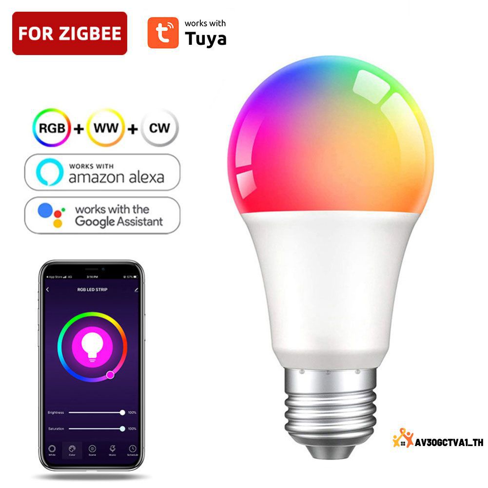 Tuya หลอดไฟอัจฉริยะ 13W 15W 18W E27 RGB ต้นแบบผ่านอินฟราเรด ใช้ได้กับ APP Smart Life Zigbee ...