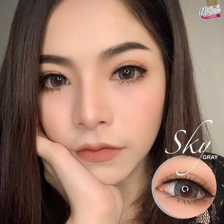 คอนแทคเลนส์(บิ๊กอาย) Sky Chestnut / Gray (Wink) ⭐️ลายฮิต ขายดีมาก กรอง ...