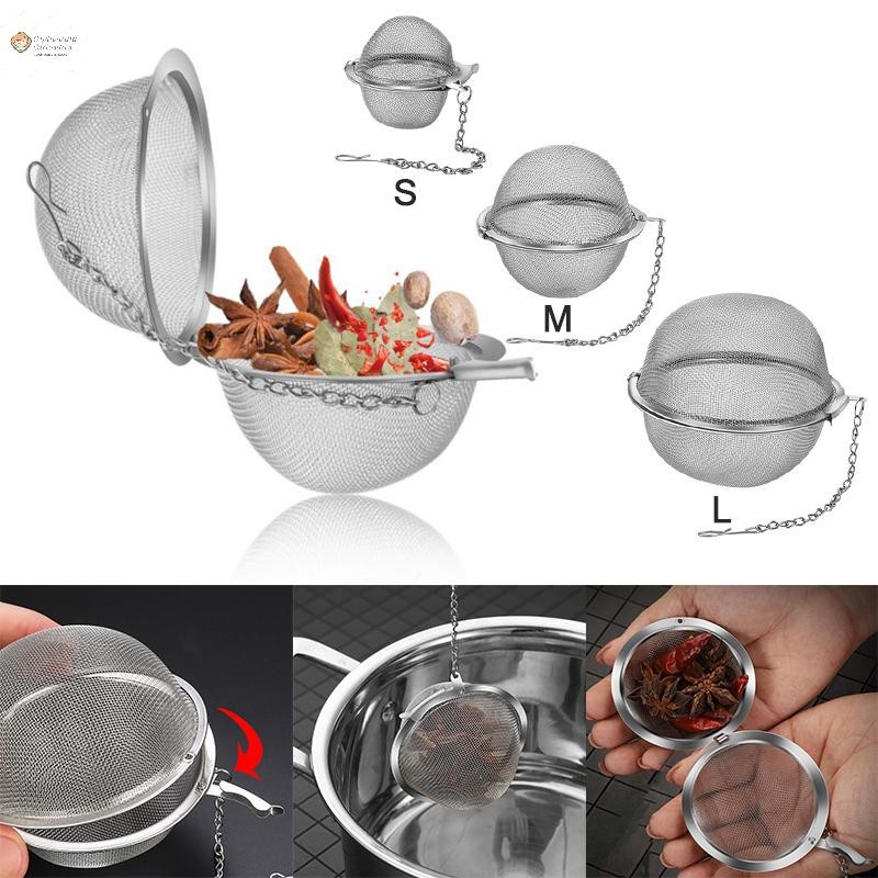Cod ชาสแตนเลส Infuser Sphere Locking Spice Tea Ball Strainer MeshTea ...