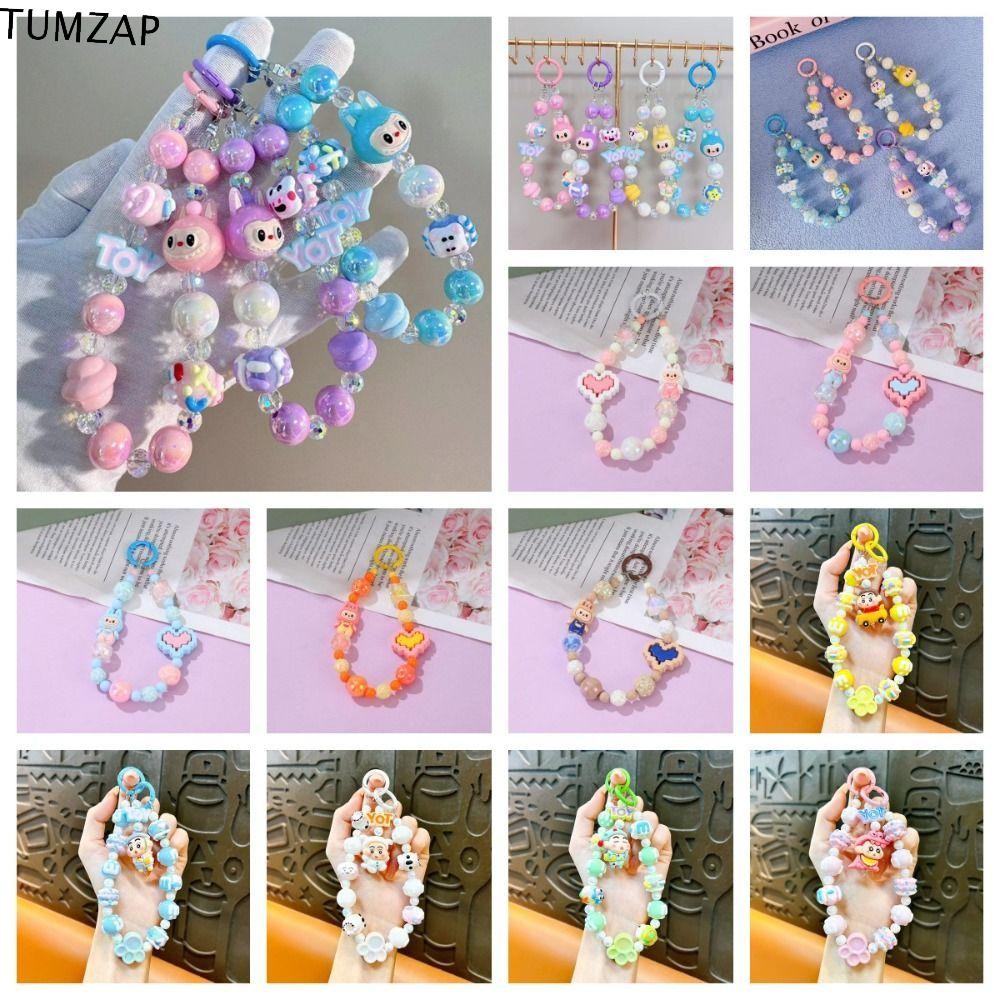 Tumzap ลูกปัด Labubu พวงกุญแจ, กระเป๋า Charm Bow Crayon Shin-chan โซ่ ...