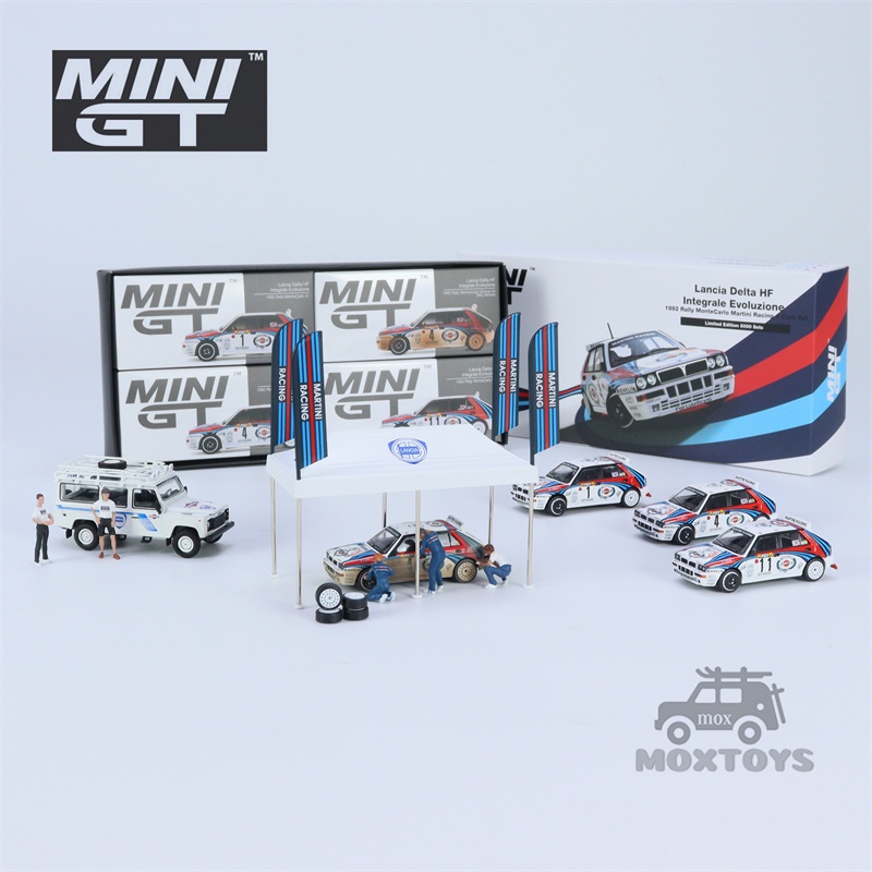 Mini GT 1:64 Lancia Delta/White Land Rover/Martini Racing WRC Figure ...