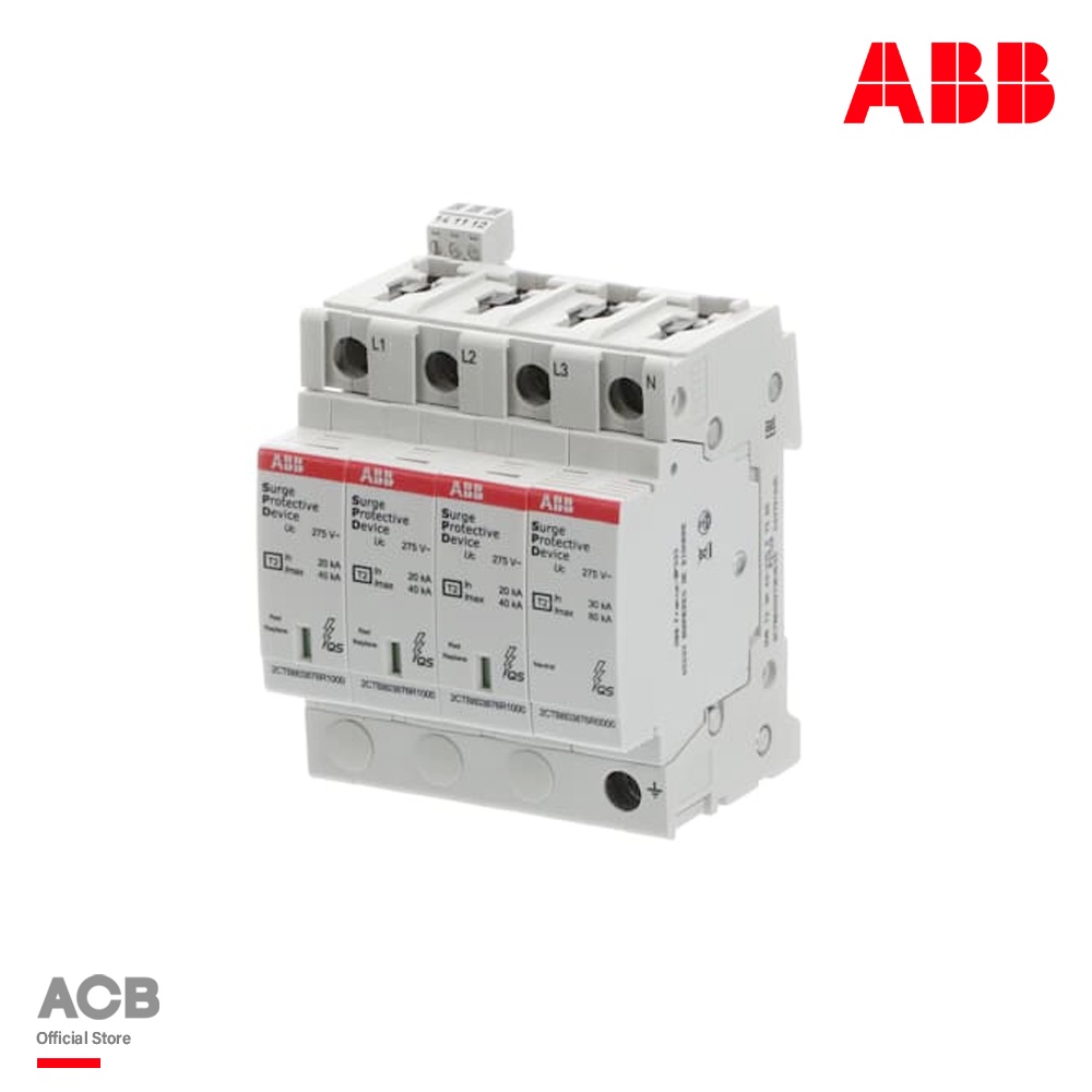 ABB OVR T2 3N 40-275 P TS QS Surge Protective Device อุปกรณ์ป้องกันฟ้าผ่า 3P+N 40kA 350VDC l ...