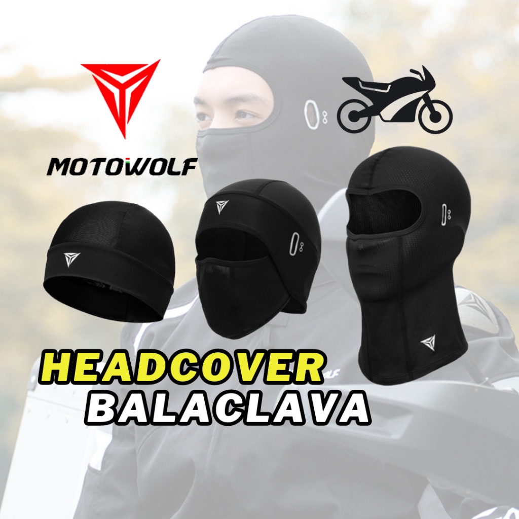 Motowolf Balaclava Specs Ear Hole Hole Holes Helmet Head Cover ...