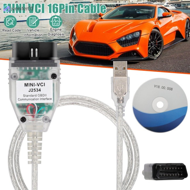 Jen MINI VCI J2534 OBD2 สายเคเบิลวินิจฉัยรถยนต์ OBD2 Firmware V1.4.1 16 ...
