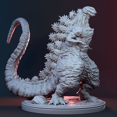 ใหม่ โมเดลฟิกเกอร์ Godzilla gk White Model Unpainted 3d สีขาว ZGCT ...