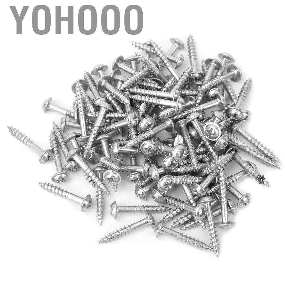 Yohooo 100 Pcs Self-Tapping Screws Set M4-25mm Oblique Metal Stud Zinc ...