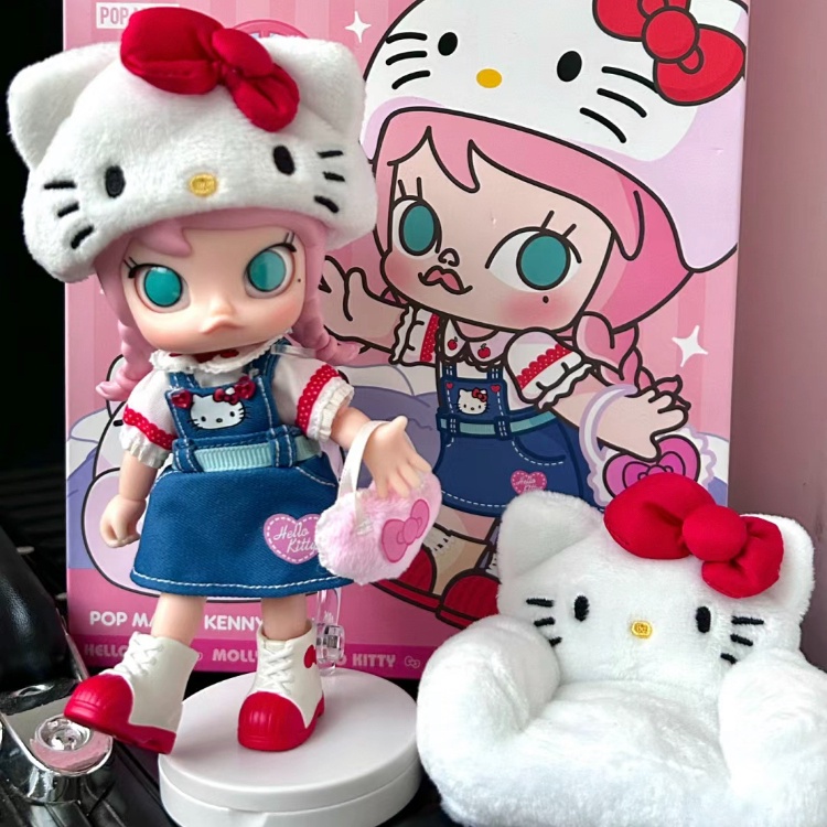 【ของแท้】POPMART Molly x Hello Kitty ตุ๊กตาฟิกเกอร์ BJD ขยับได้ ...