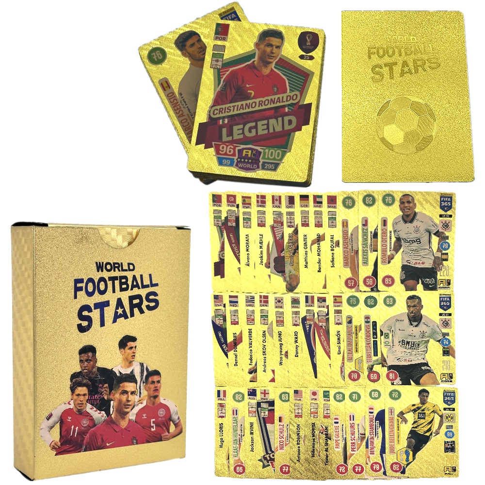 Football Ballsuperstar Collection Gold Cards All-star Messi Ronaldo Box ...
