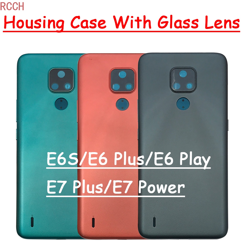 ฝาครอบแบตเตอรี่ด้านหลัง พร้อมเลนส์กล้อง สําหรับ Motorola Moto E6S E7 Power E6 E7 Plus E6 Play ...