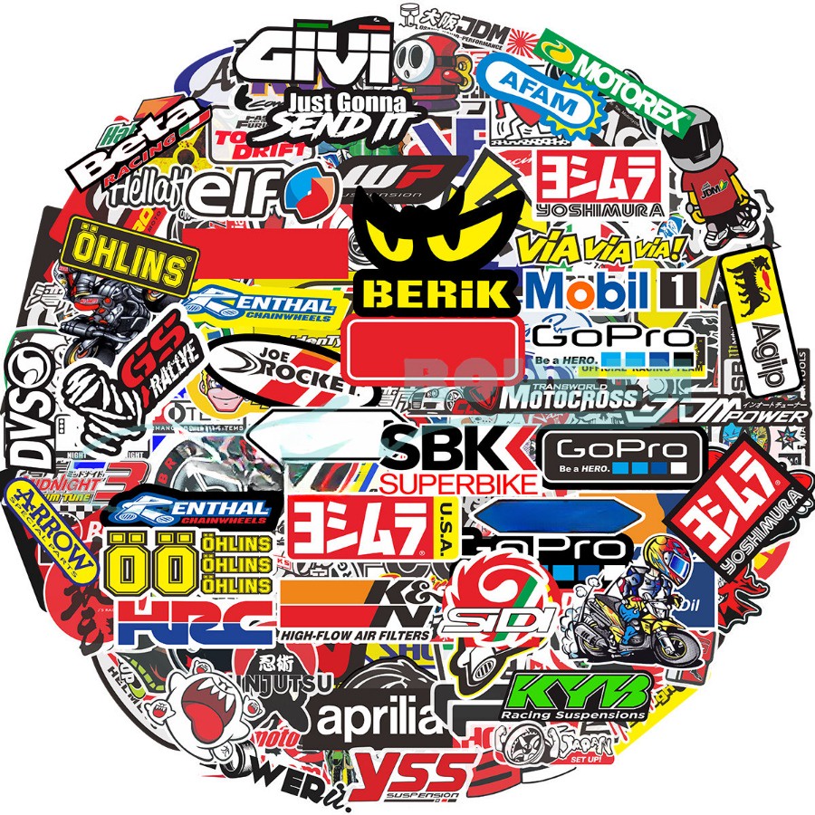 40/80pcs Random Car Motorcycle Stickers Moto Helmet Cross Racing ...