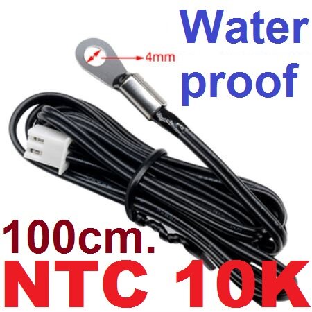 NTC 10K 1% สายยาว 1 เมตร แบบหางปลากลม ขนาดรู 4mm. Thermistor Accuracy ...