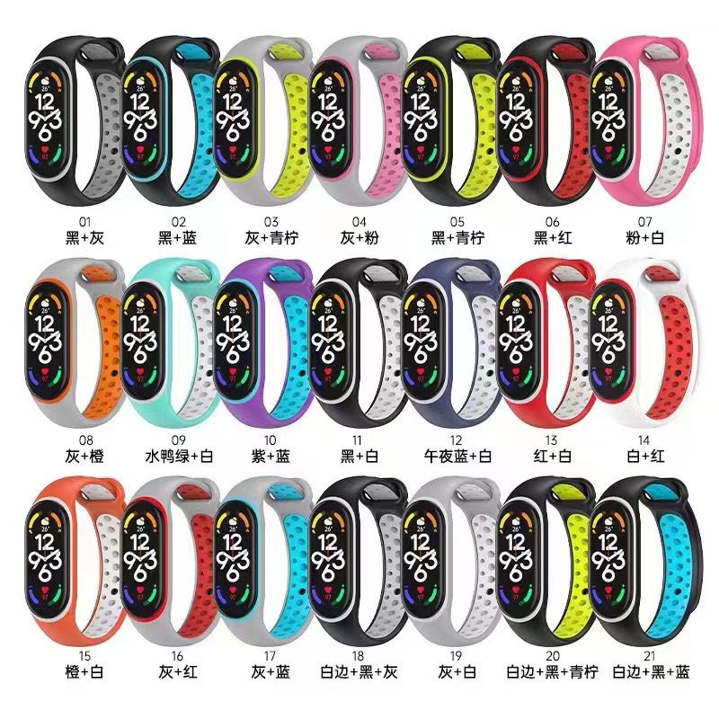 สายรัดข้อมือนิกเกิล ระบายอากาศ สองสี สําหรับ Xiaomi Mi Band 7 6 5 4 3 Generation | Shopee Thailand