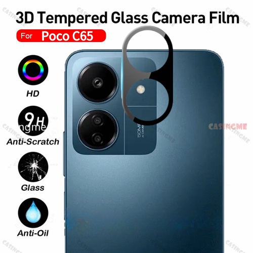 ฟิล์มกระจกนิรภัยกันรอยเลนส์กล้อง 3D สําหรับ Poco C65 2023 Poco C65 C 65 ...