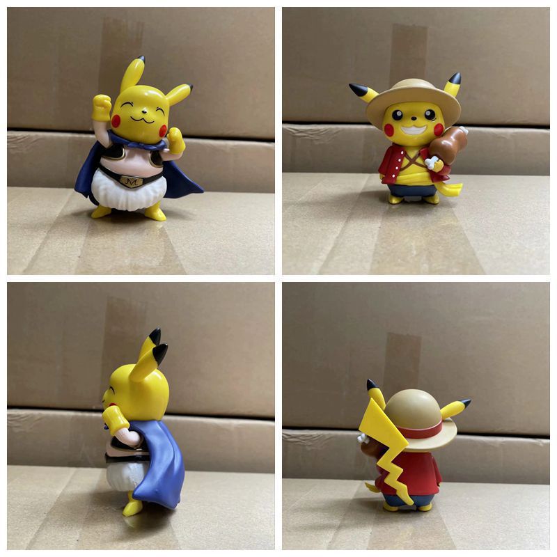 ตุ๊กตาฟิกเกอร์ Pokemon Luffy Buo Pikachu Q Version สําหรับตกแต่ง ...