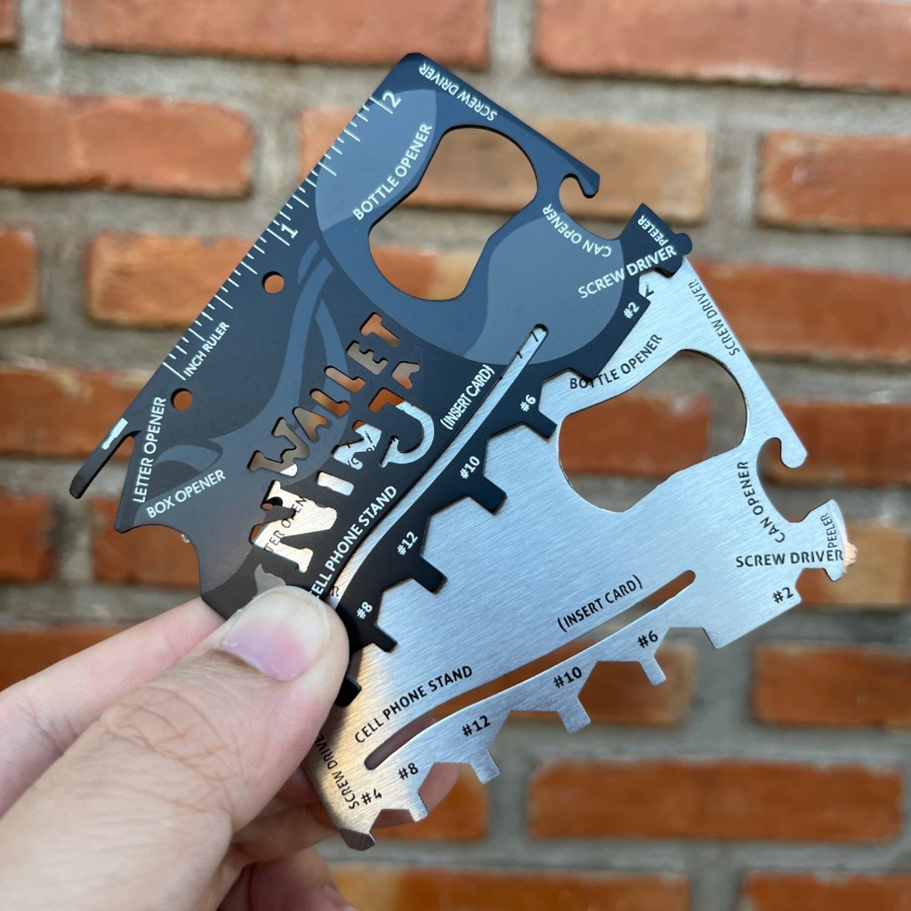 พร้อมส่ง - Black & Silver Ninja Wallet Card การ์ดอเนกประสงค์ แถมซองดำ ...
