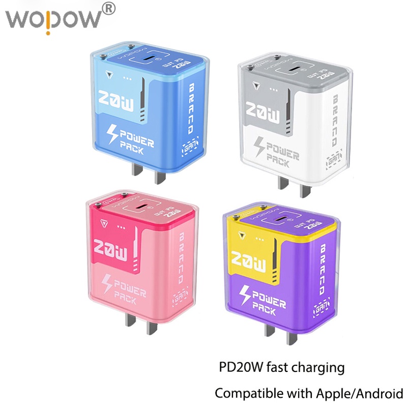 Wopow ที่ชาร์จ USB C PD 20W Mini Ice Crystal Desktop ที่ชาร์จเร็ว แบบ ...