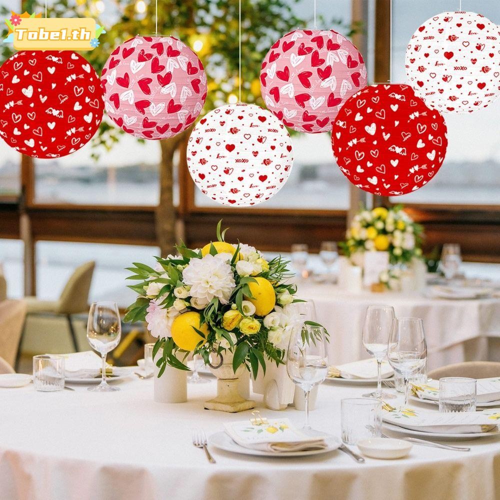 Tobe1 โคมไฟวันวาเลนไทน์, กระดาษ DIY หัวใจกระดาษ Ball, แบบพกพาสีแดง Love ...