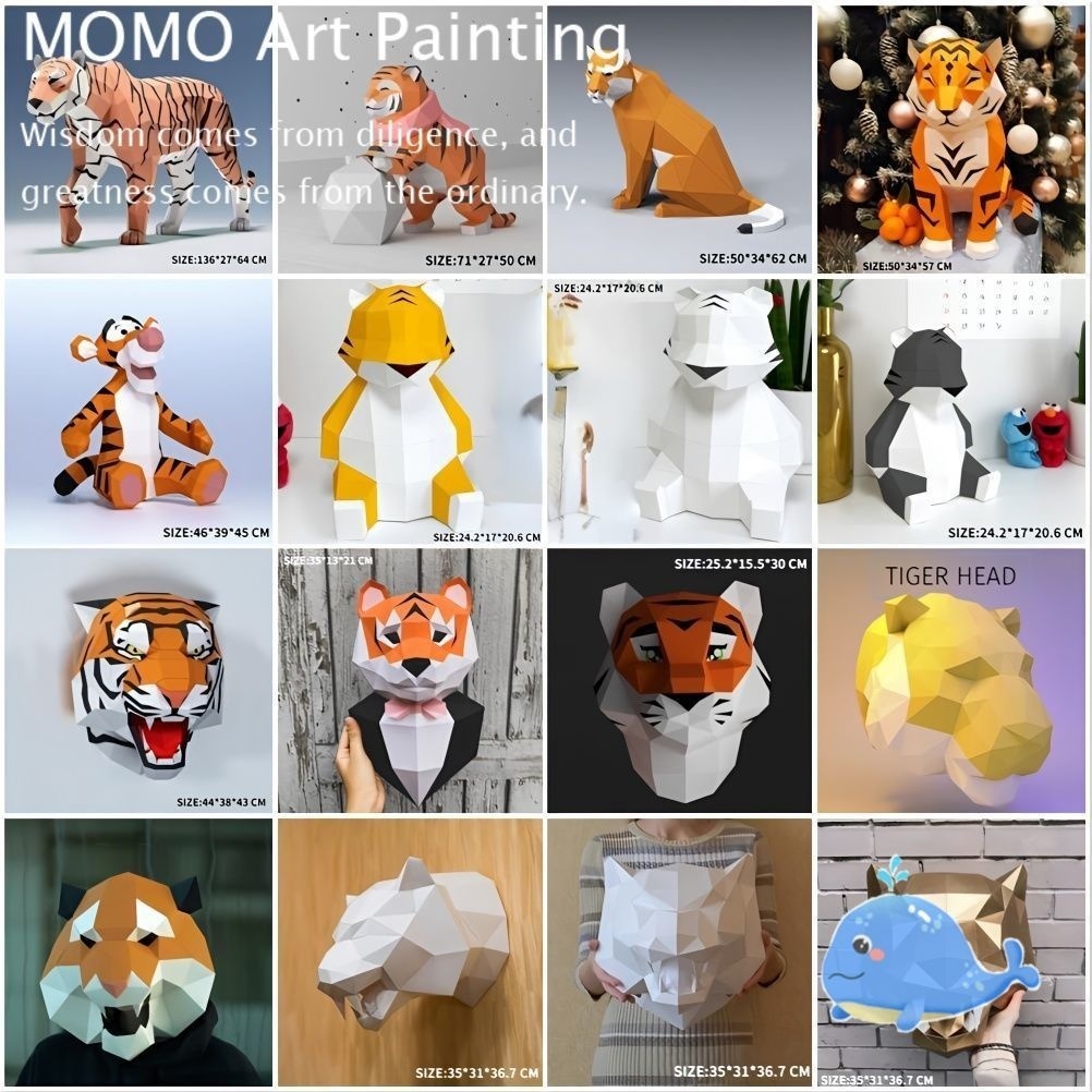 Momo โมเดลกระดาษ รูปเสือ แฮนด์เมด DIY สําหรับแขวนตกแต่งผนังบ้าน DD66 | Shopee Thailand