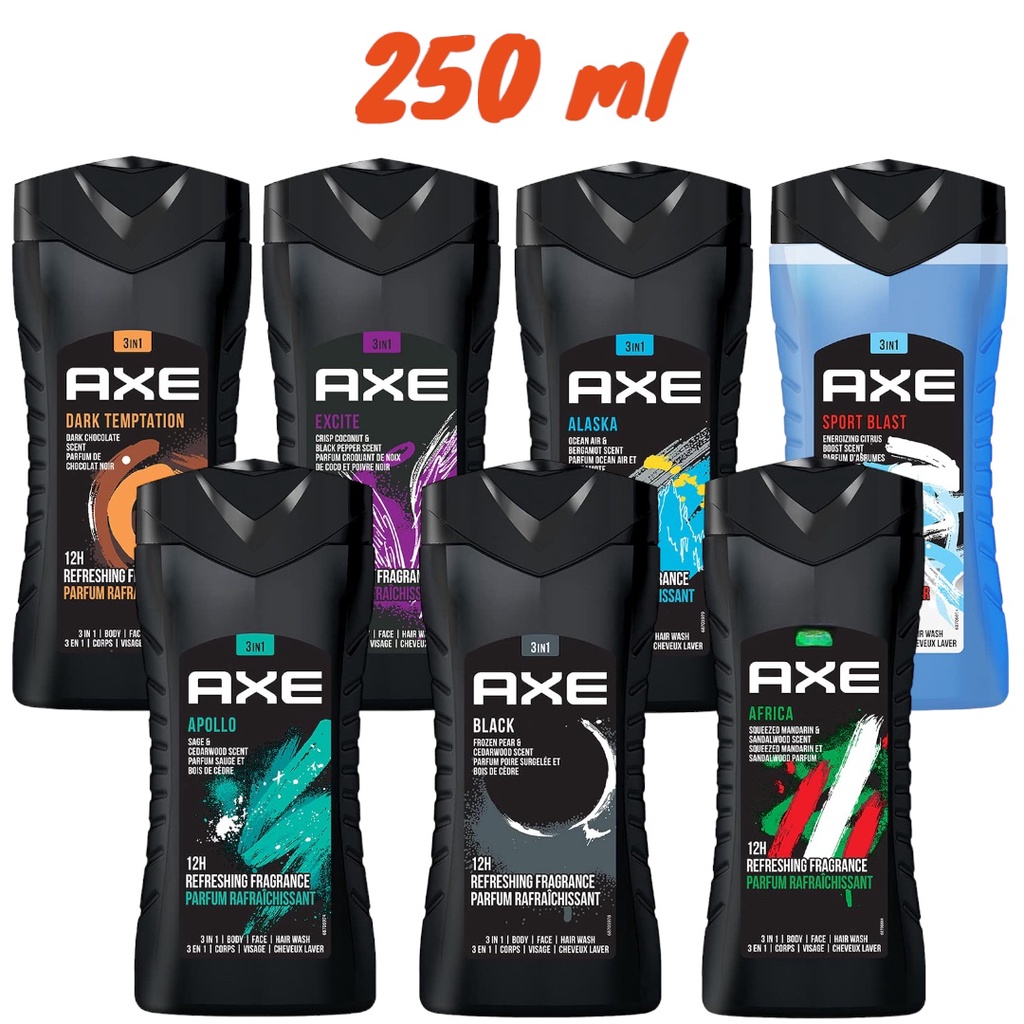 AXE 3 in 1 BODY FACE HAIR WASH 250 ml. | Shopee Thailand