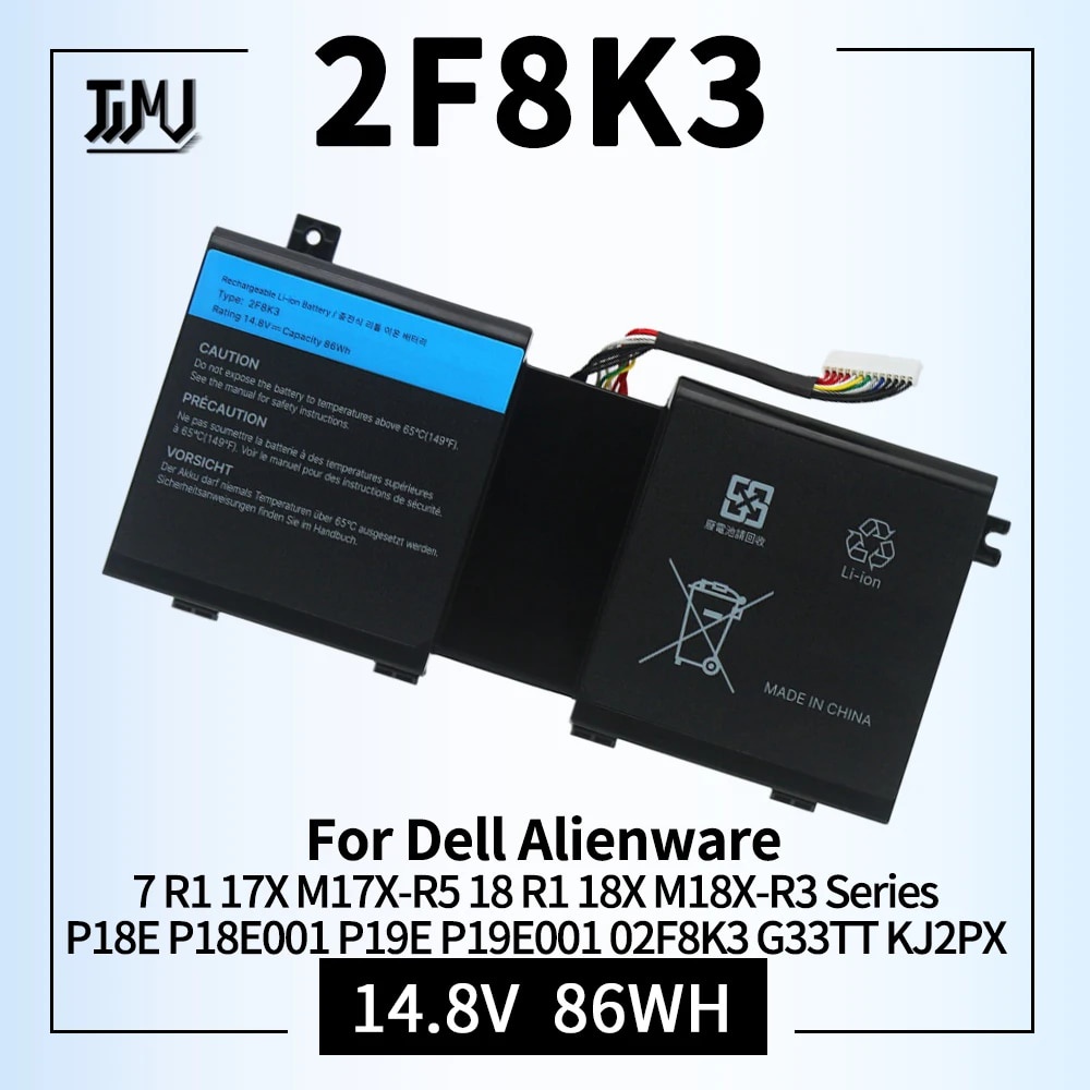 แบตเตอรี่แล็ปท็อป 2F8K3 Dell Alienware 17 R1 17X M17X-R5 18 R1 18X M18X ...