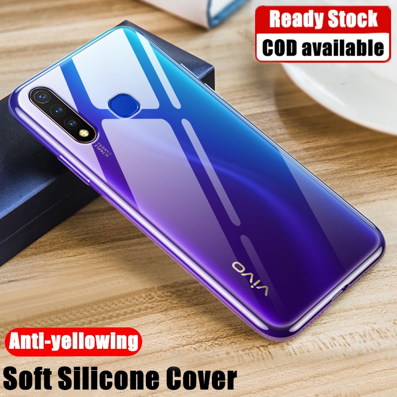 สําหรับ Vivo Y19 1915 บาง นิ่ม ใส ซิลิโคน ยาง กันรอยขีดข่วน CP เยลลี่ เคสคริสตัล ป้องกันสีเหลือง ...