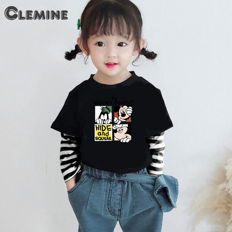 Clemine เสื้อยืด แขนยาว ปลอม สองชิ้น สําหรับเด็ก | Shopee Thailand