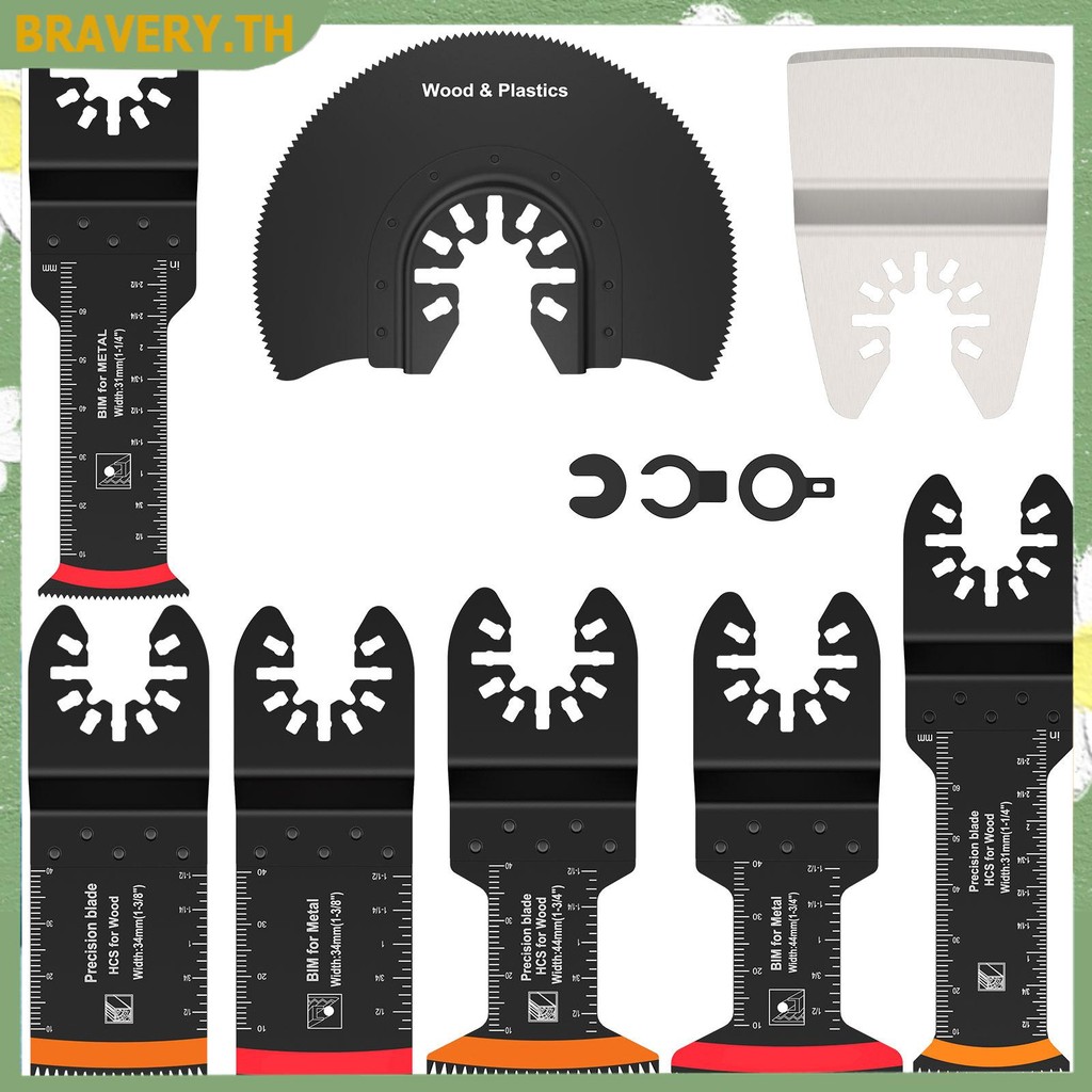 8 ชิ้น Oscillating ใบเลื่อยชุด Bi-Metal Oscillating Multitool ใบมีด ...
