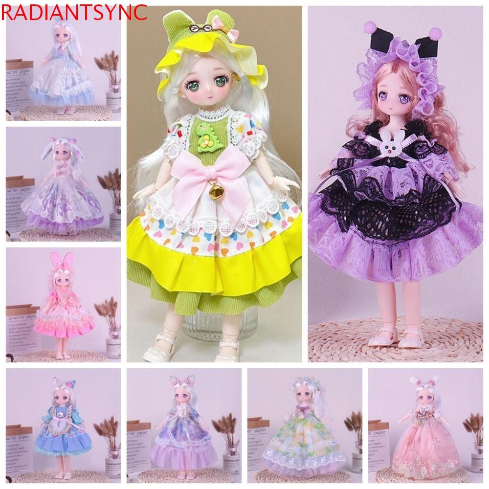 Radiantsync เด็กผู้หญิง DIY Dress Up ของเล่น, Ball-jointed หลายเคลื่อนย้ายได้ 30 ซม.ตุ๊กตา BJD ...