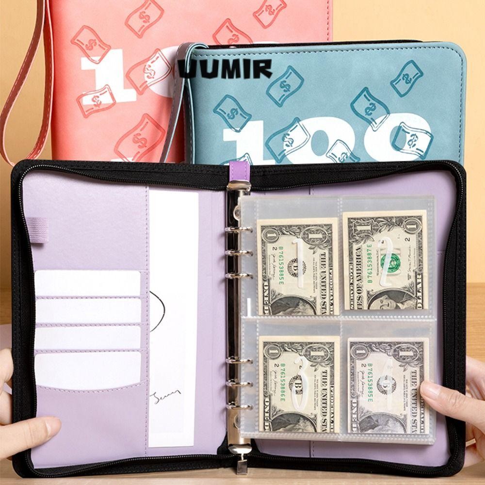 Uumir Envelope Challenge Binder, Leather Money Organizer System หนังสือ ...