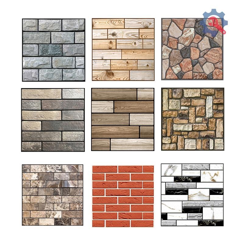 [GEX] 30*30 ซม.3D สเตอริโอสติ๊กเกอร์ติดผนังกันน้ํา Moisture Proof Mildew โฟมวอลล์เปเปอร์ตกแต่ง ...