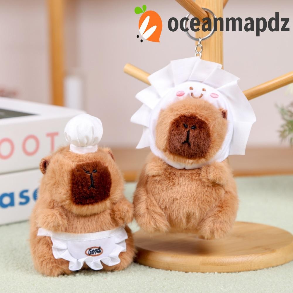 Oceanmapdz จี้ Capybara ตุ๊กตา, อาหาร Cross Dressing Plush Capybara Key แหวน, Creative ตลกตุ๊กตา ...