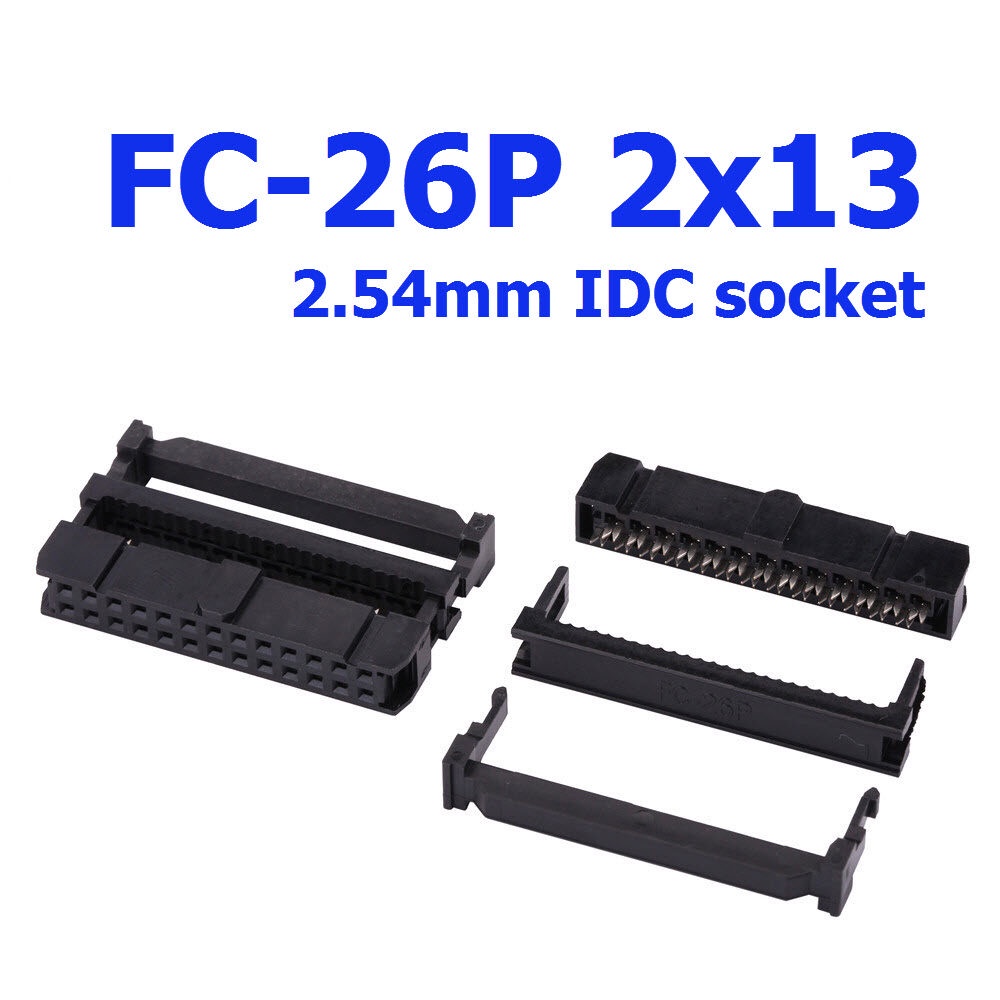 (5ชิ้น)FC-26P 2x10Pin Dual Row Pitch 2.54mm IDC Socket Connector Female ...