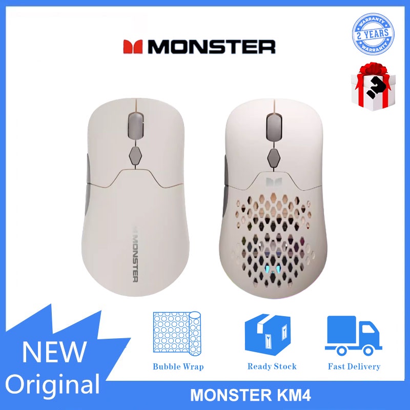 Monster KM4 เมาส์เกมมิ่ง ออกแบบตามสรีรศาสตร์ น้ําหนักเบา สําหรับ ...