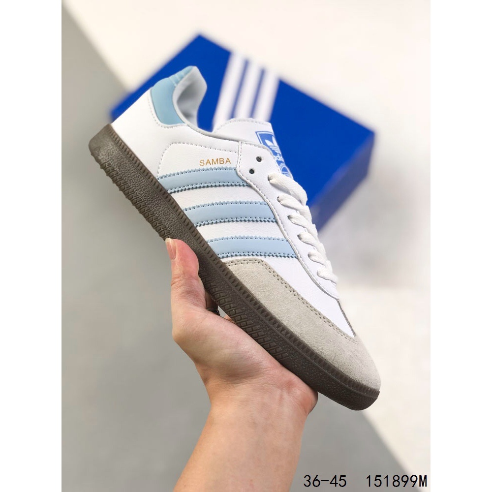 genuine Adidas Samba Vegan OG แซมบ้าชุดสุภาพบุรุษการฝึกอบรมฟุตบอลสไตล์ ...