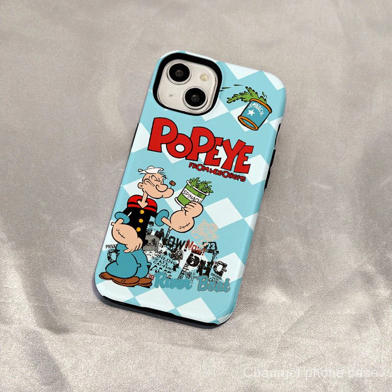 เคสโทรศัพท์มือถือแบบแข็ง สองชั้น กันกระแทก ลายการ์ตูน Popeye สําหรับ Iphone 15Promax 15Pro 14 ...