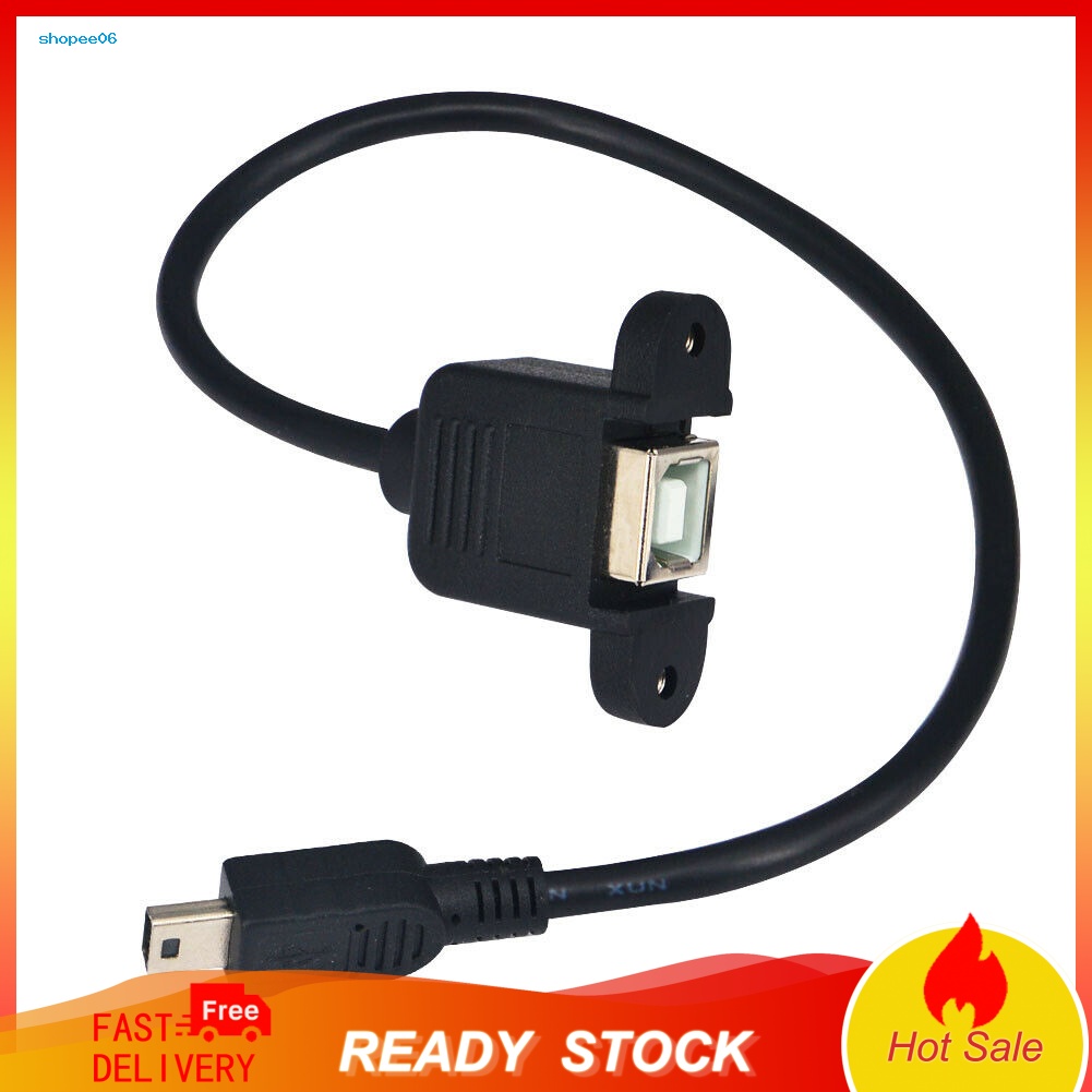 Setn สายเคเบิลอะแดปเตอร์ USB Type B USB-B ตัวเมีย พร้อมเมาท์แผง เป็น Mini USB ปลั๊กตัวผู้ ...