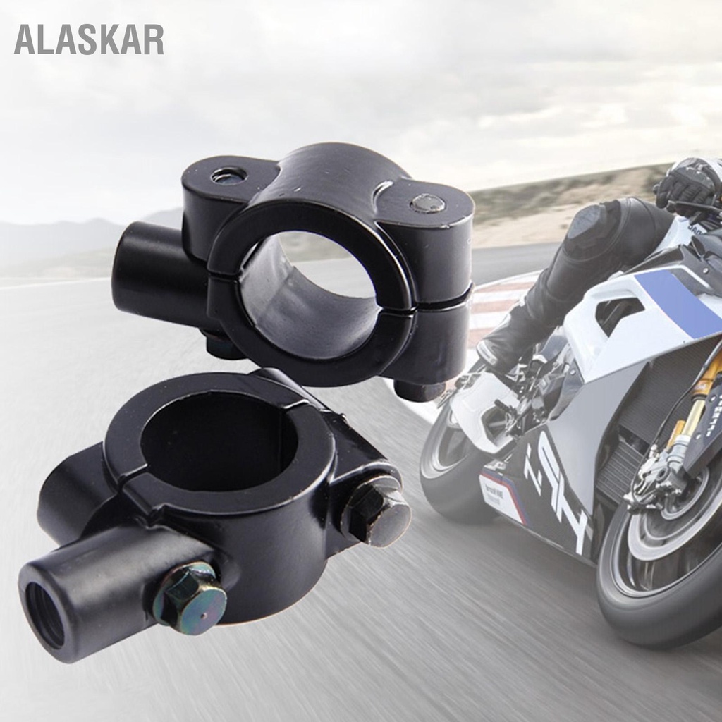 ALASKAR 2 ชิ้นสีดำสากลรถจักรยานยนต์มือจับกระจกเมา 10 มิลลิเมตร 7/8 ...