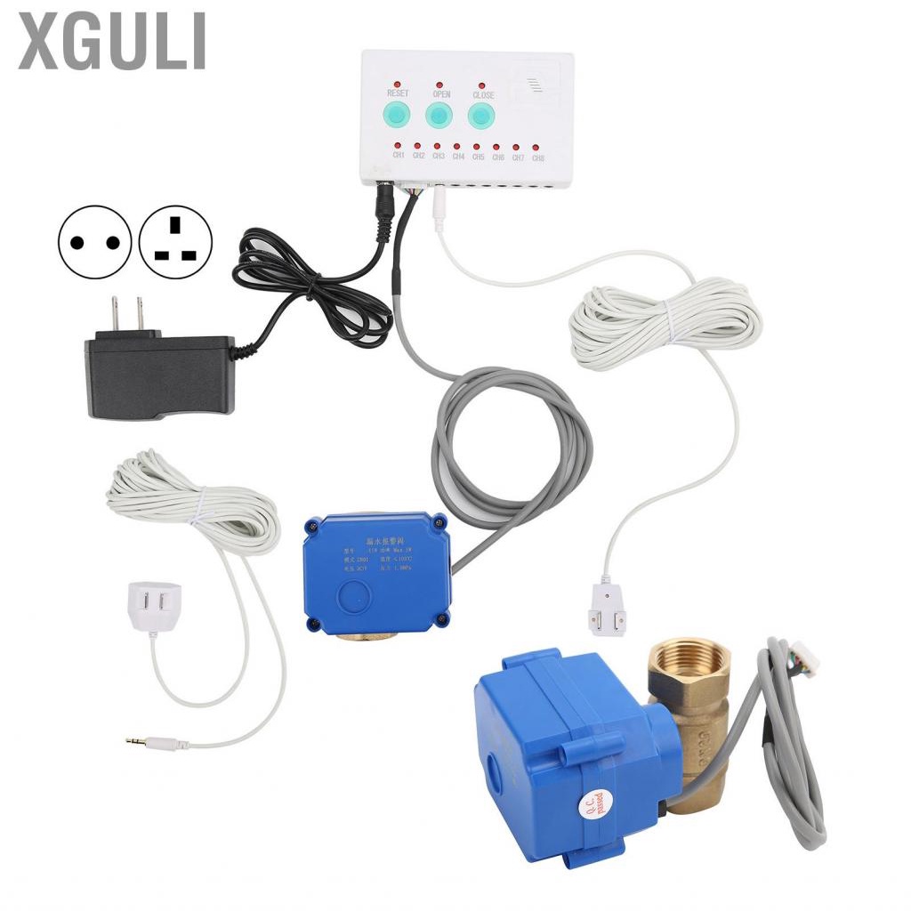 Xguli Alarm Sensor Water Leaking Kit Double Valve Smart Overflow ...