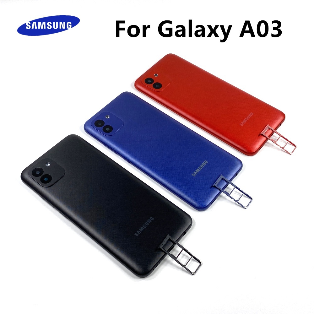 สําหรับ SAMSUNG Galaxy A03 A035 A035F ฝาหลังแบตเตอรี่กรณีประตูด้านหลัง ...