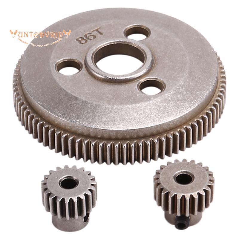โลหะเหล็ก 48P 86T Spur Gear สําหรับ 1/10 2WD Slash/ Stampede พร้อม 19T 21T Pinion ชุดเกียร์ ...